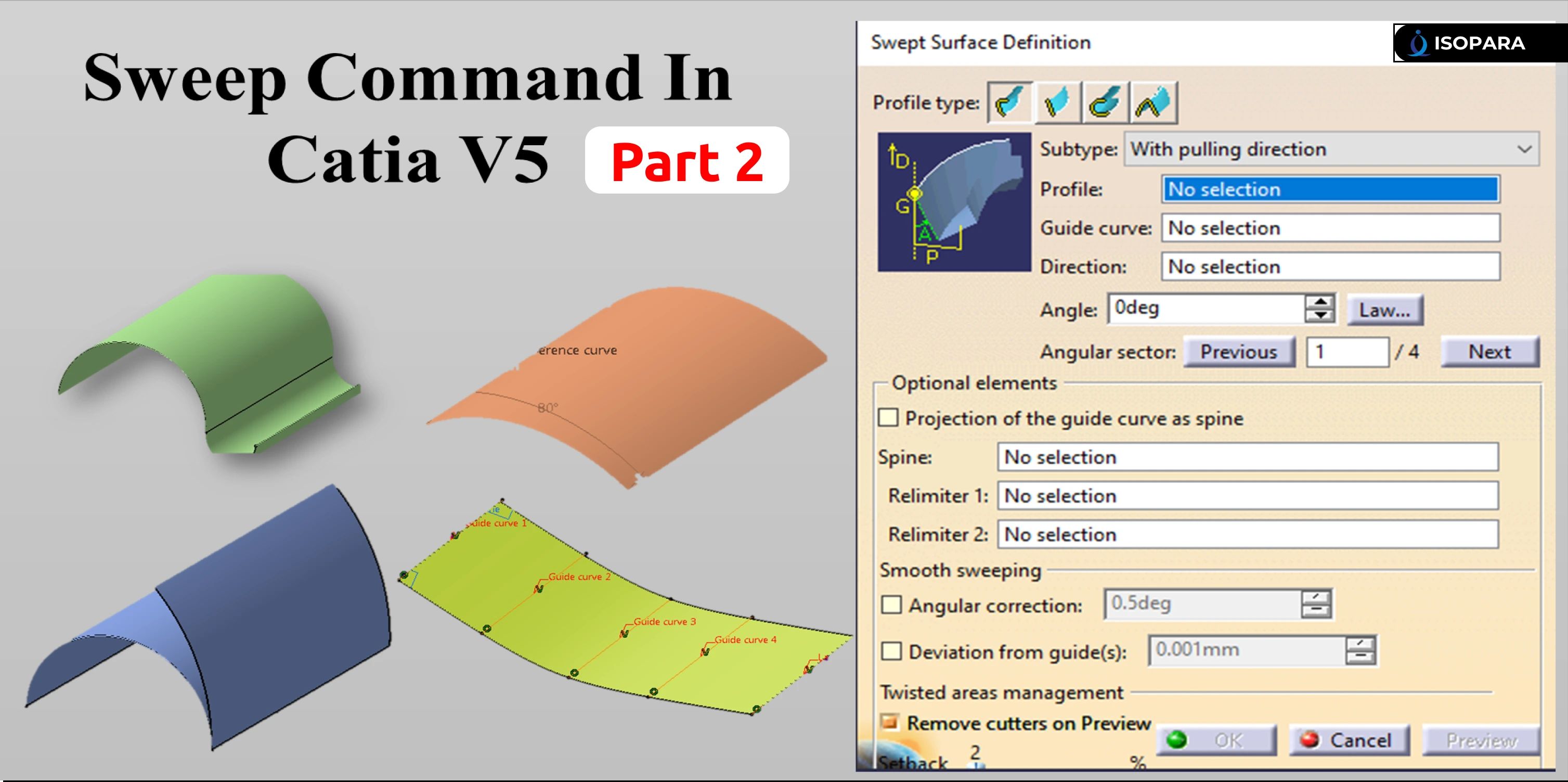 Part 2 How To Use The Sweep Command In Catia V5 And Explicit A Step By Step Guide